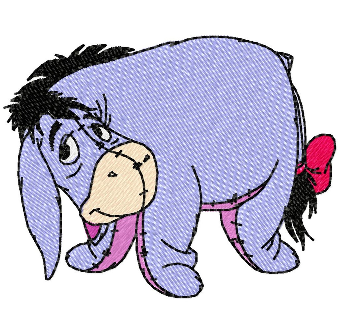 EEYORE TOO Single Machine Embroidery Design for 4x4 Hoop in 8 Formats ...
