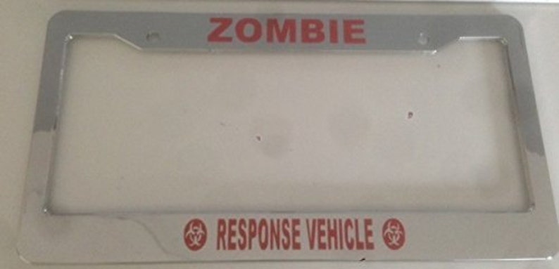 Zombie Response Vehicle - Chrome With Red License Plate Frame - Custom ...
