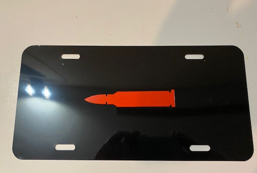Single Bullet Ammo in 3d - Black With Red License Plate INSERT- Veteran ...