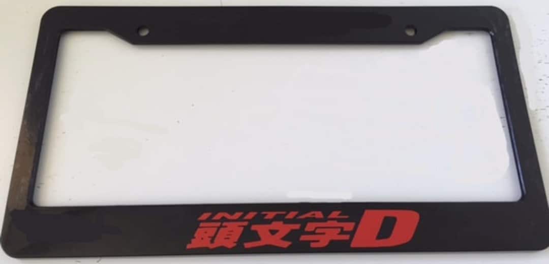 Initial D Racing AE86 - Black With Red License Plate Frame - Jdm ...