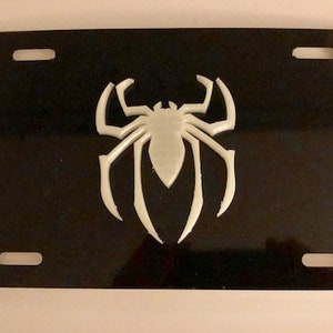 Spider in 3D - Black Glow in the DARK With White License Plate INSERT ...