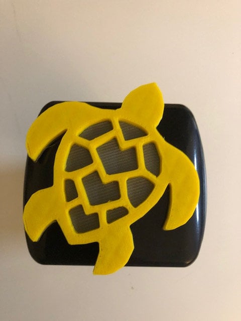 Turtle Swimming in 3D Yellow With Grey Shell - 2 Inch Trailer Hitch ...