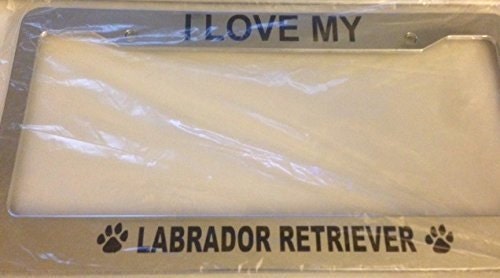 I Love My Labrador Retriever With Dog Paw Chrome Automobile | Etsy