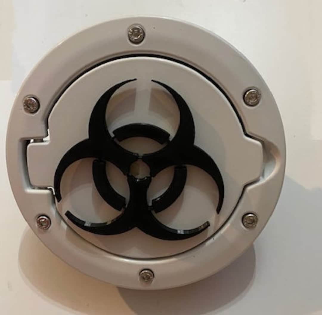 Biohazard in 3D - White With Black for Jeep Wrangler JK/JKU Flag Gas ...