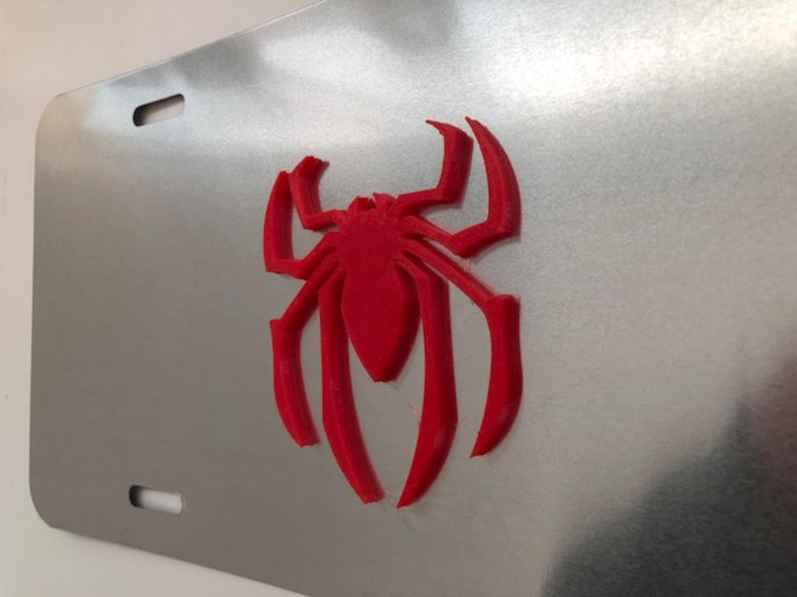 Spider in 3D - Grey With RED License Plate INSERT- Super Hero - Etsy