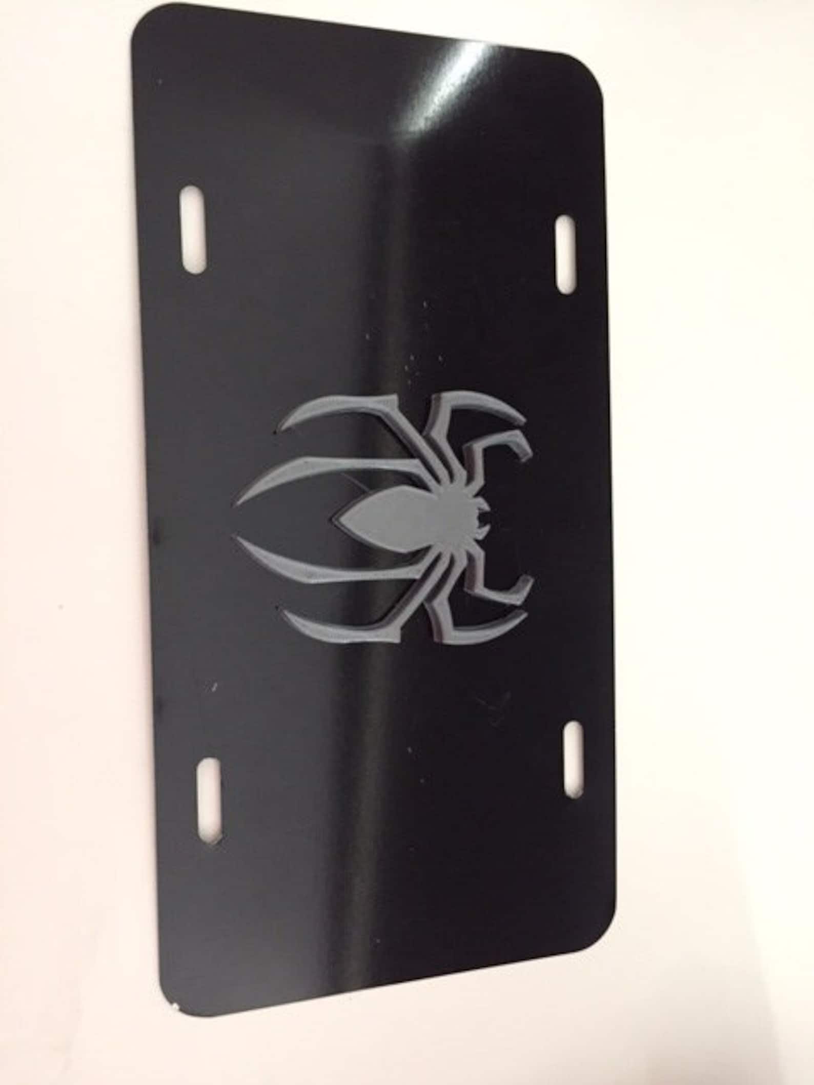 Spider in 3D - Black With Grey License Plate INSERT- Super Hero - Etsy
