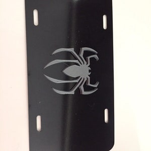 Spider in 3D - Black With Grey License Plate INSERT- Super Hero - Etsy