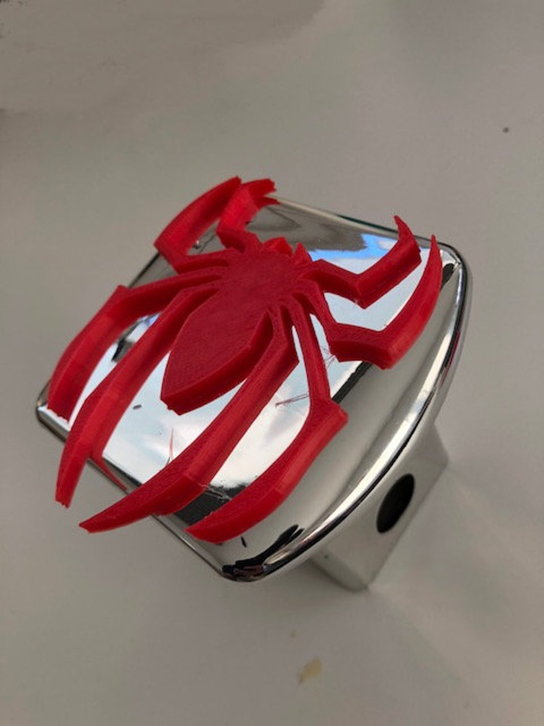 Spider in 3D - 2 Inch Trailer Hitch Cover Chrome With RED - Super Hero ...