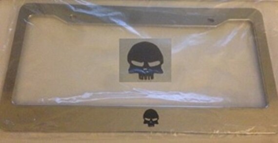 Cartoon Skull Face Chrome License Plate Frame Custom Scary | Etsy