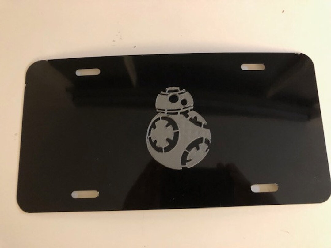 R2D2 Robot in 3D - Black With Grey License Plate INSERT- - Etsy
