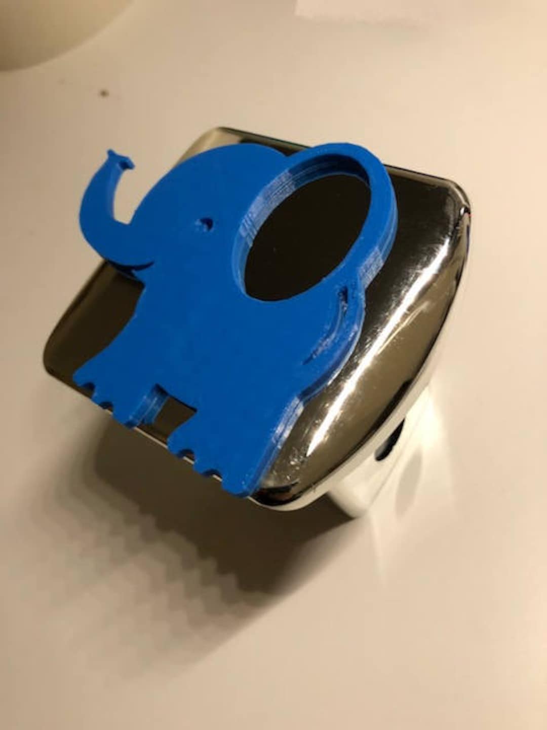 Very Cute Elephant in 3D - 2 Inch Trailer Hitch Cover Chrome With Blue ...