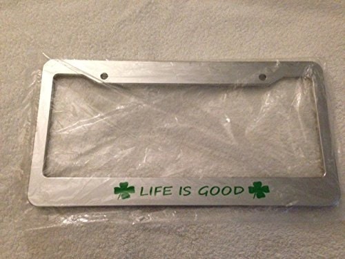 Life is a Good With Clover - Chrome With Green Automotive License Plate ...