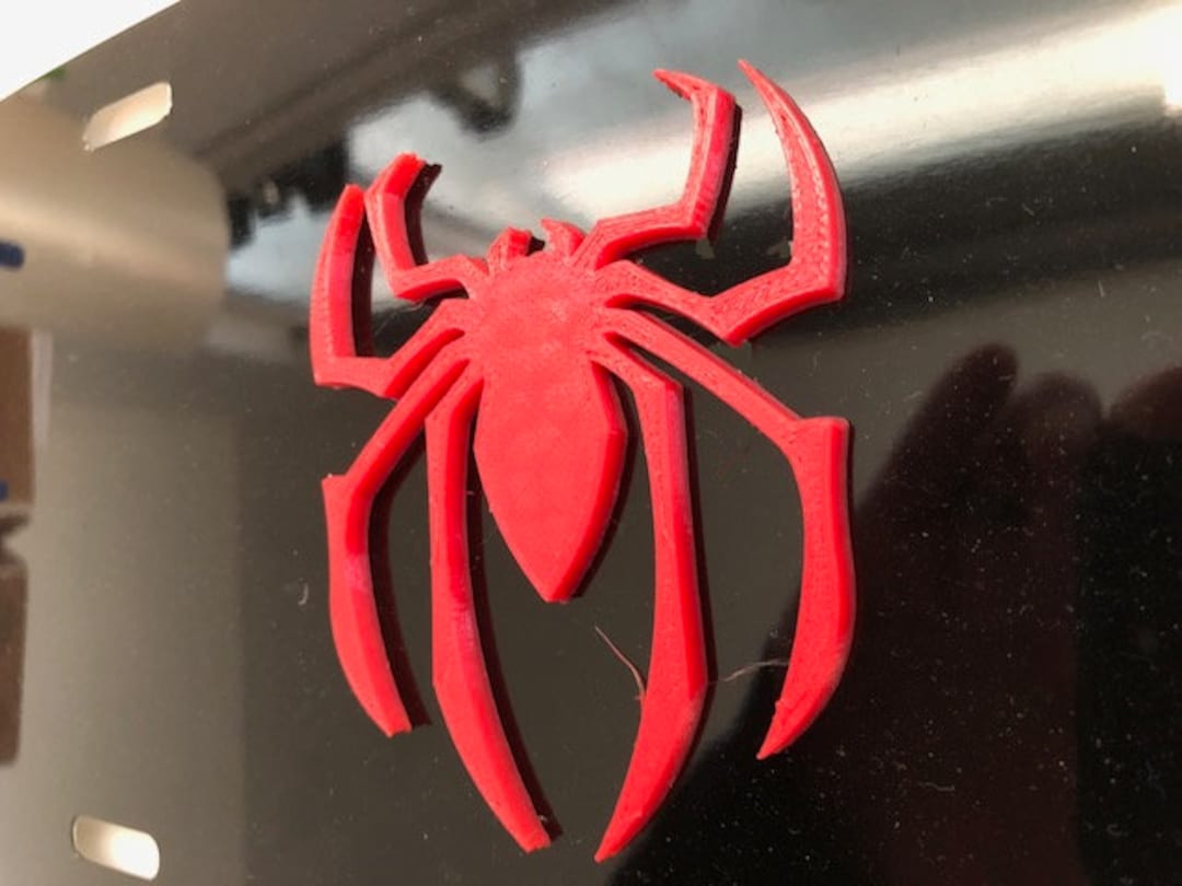 Spider in 3D - Black With Red License Plate INSERT- Super Hero - Etsy
