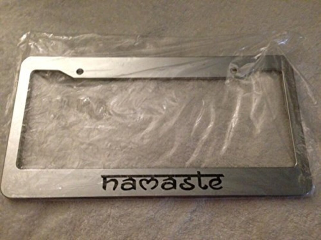 Namaste - Chrome Automobile License Plate Frame - Yoga Om Peace Zen - Etsy