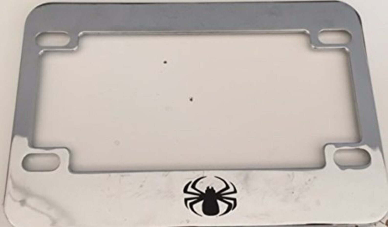 Very Cool Round Spider - Chrome Motorcycle / Scooter License Plate ...