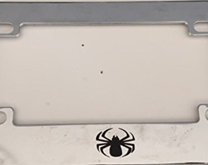Very Cool Round Spider - Chrome Motorcycle / Scooter License Plate ...