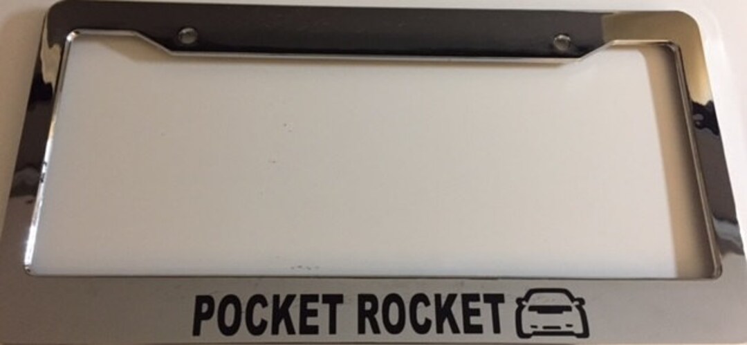 Pocket Rocket JDM Chrome License Plate Frame Funny Custom - Etsy