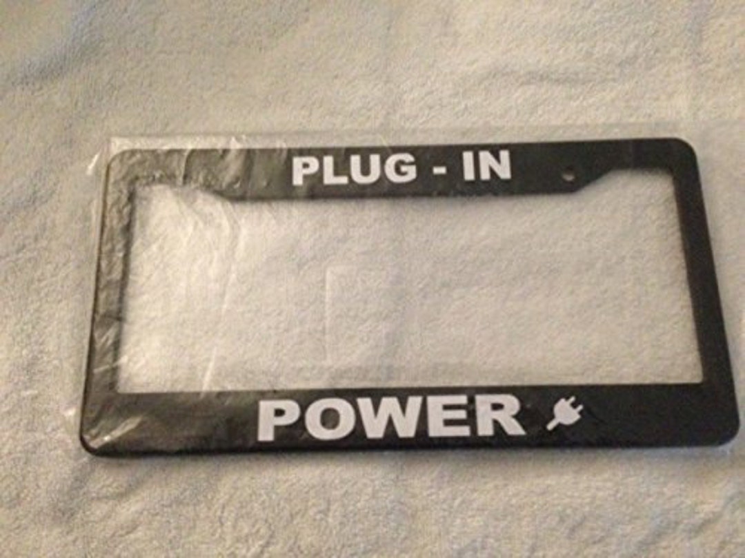 Plug in Power Black Automotive License Plate Frame Electric Car - Etsy