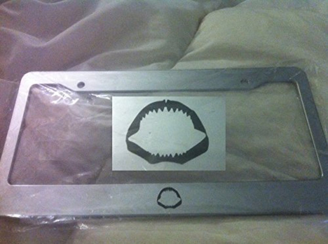 Surfing " Jaws Shark Teeth " Love - Chrome Automotive License Plate ...