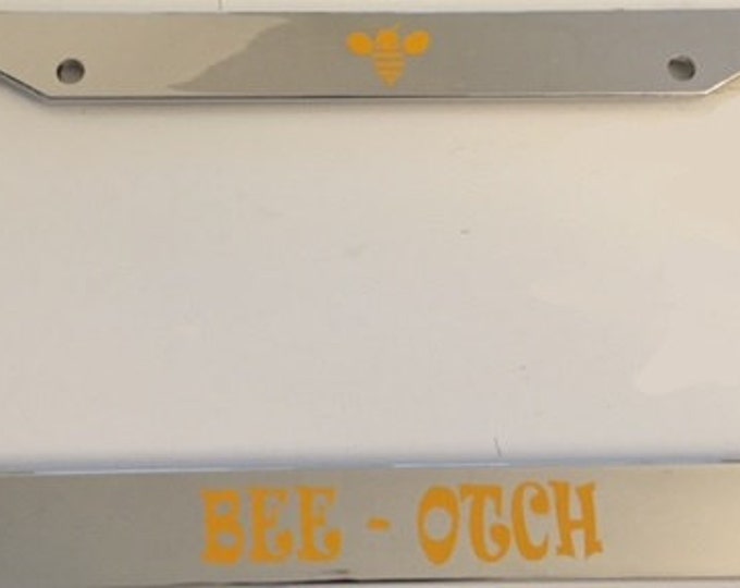 Very Cute Bee- Otch Bumble Bee - Chrome With Yellow Automobile License ...