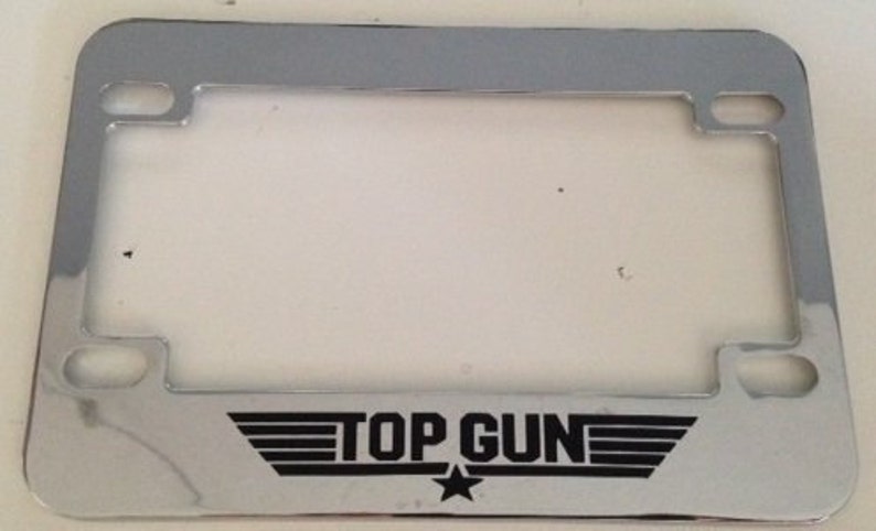 Top Gun - Chrome Motorcycle / Scooter License Plate Frame - Tom Cruise ...