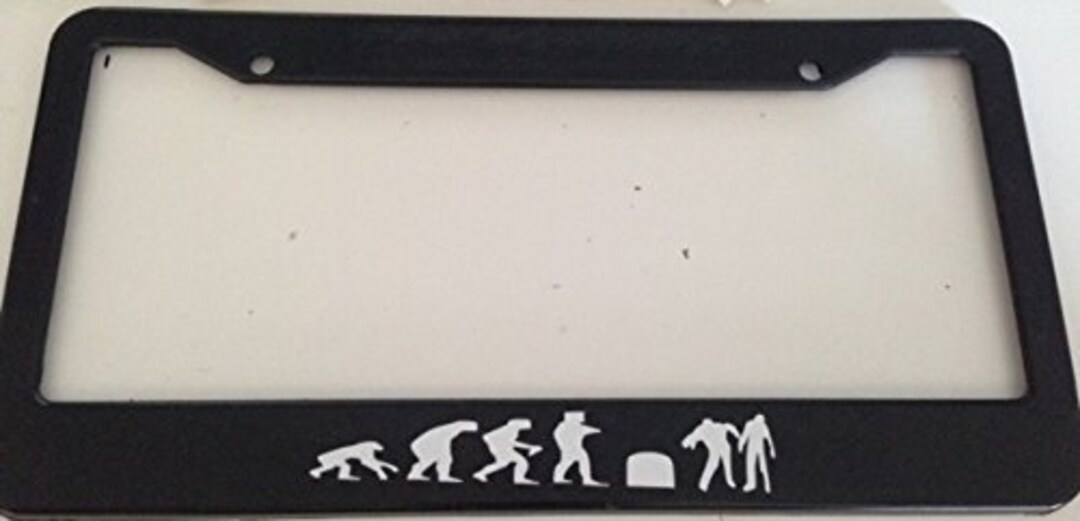 Evolve Ape to Zombie - Black License Plate Frame - Custom Scary ...