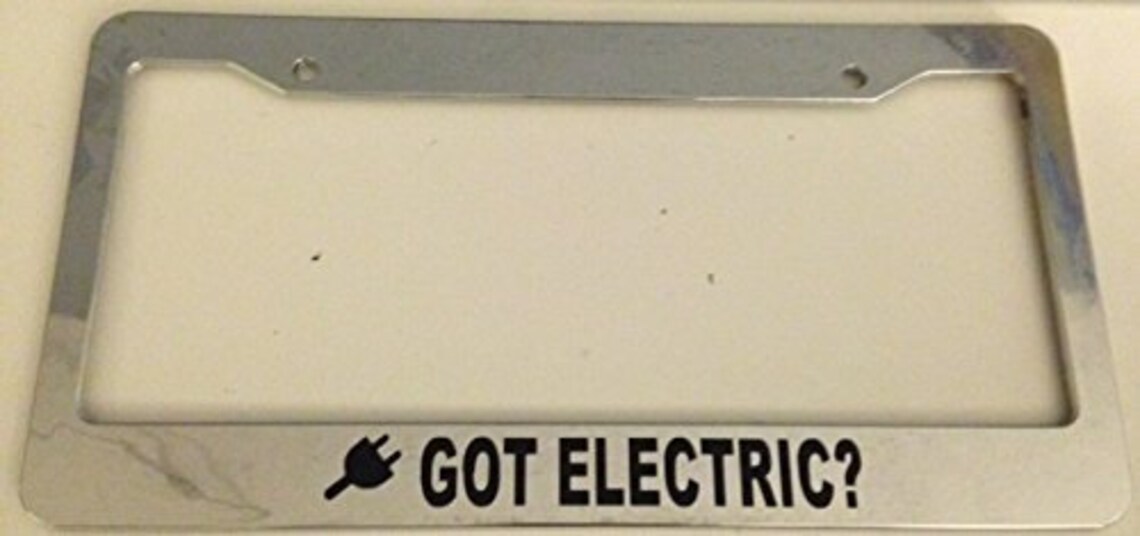 Got Electric Chrome License Plate Frame Electric Car - Etsy