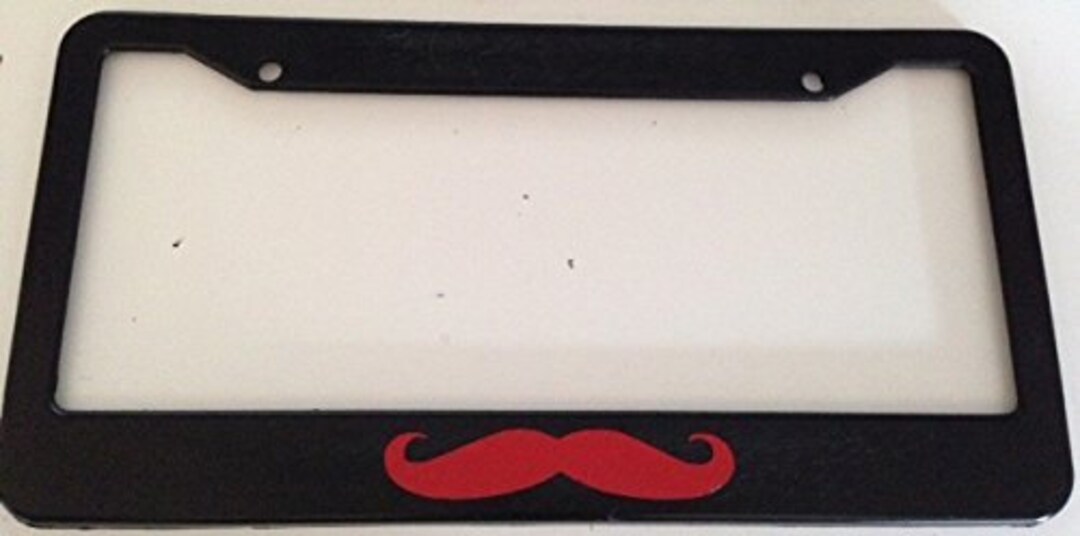 Moustache Classy - Automotive Black With Red License Plate Frame - Etsy