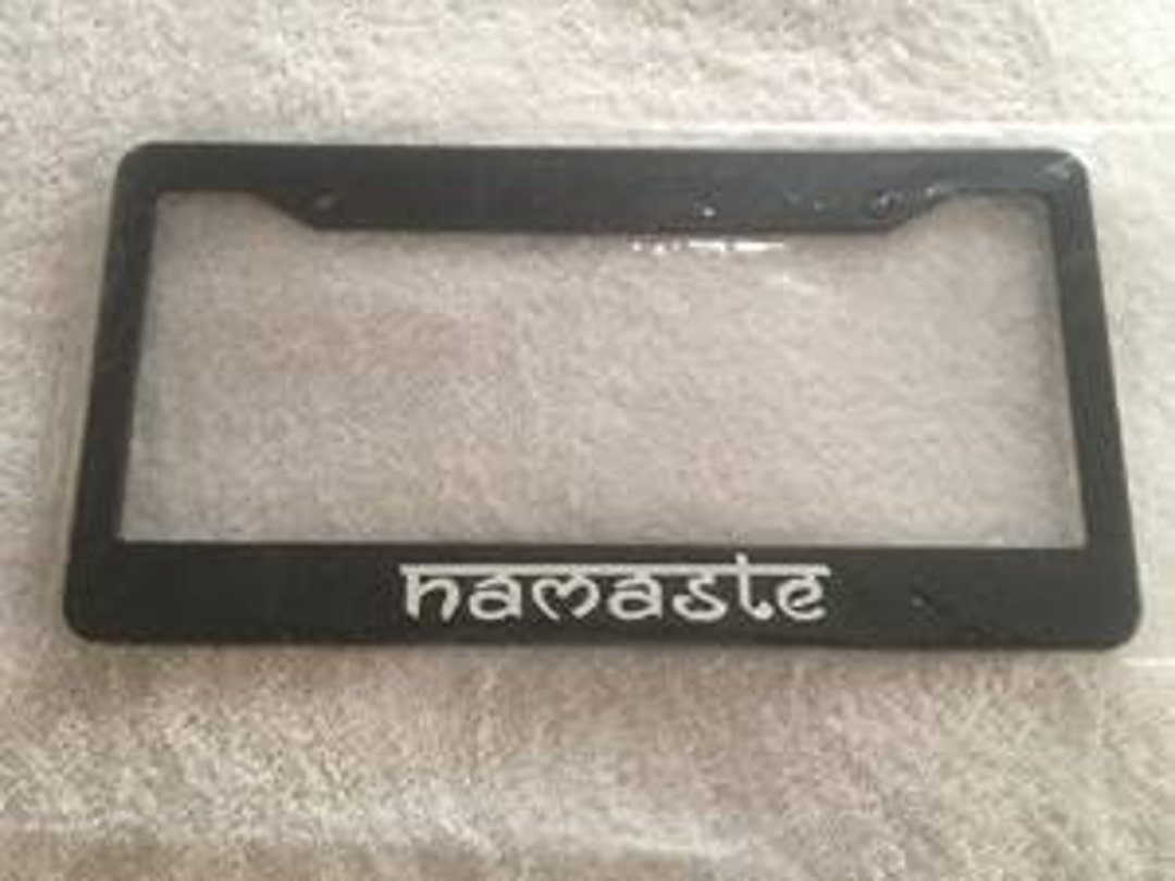 Namaste - Black Automobile License Plate Frame - Yoga Om Peace Zen - Etsy