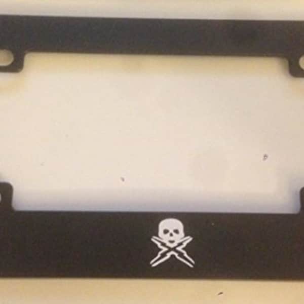 Motorcycle Skull License Plate Frame - Etsy