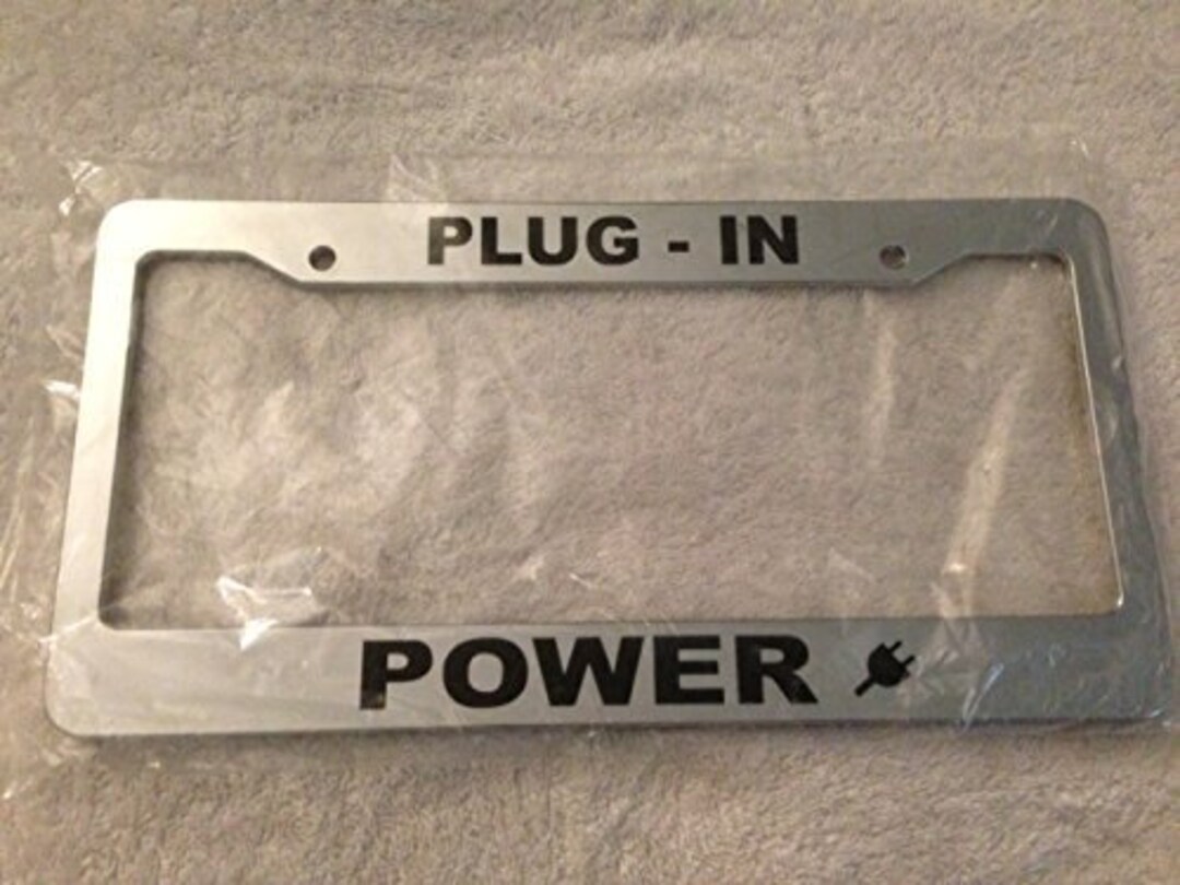 Plug in Power - Chrome Automotive License Plate Frame - Electric Car - Etsy