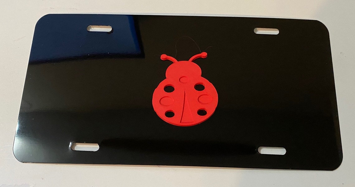 Very Cute Lady Bug in 3D Black With RED License Plate - Etsy