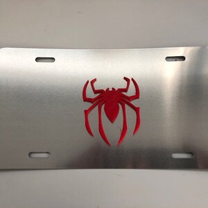 Spider in 3D - Grey With RED License Plate INSERT- Super Hero - Etsy