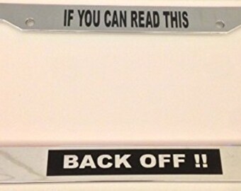 Back off License Plate Frame - Etsy