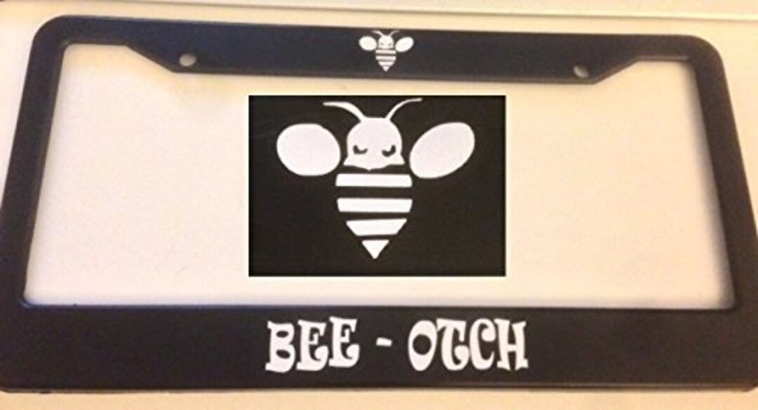 Very Cute Bee Otch Bumble Bee Black Automobile License Plate Frame - Etsy