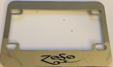 Zoso Chrome Motorcycle / Scooter License Plate Frame Rock - Etsy
