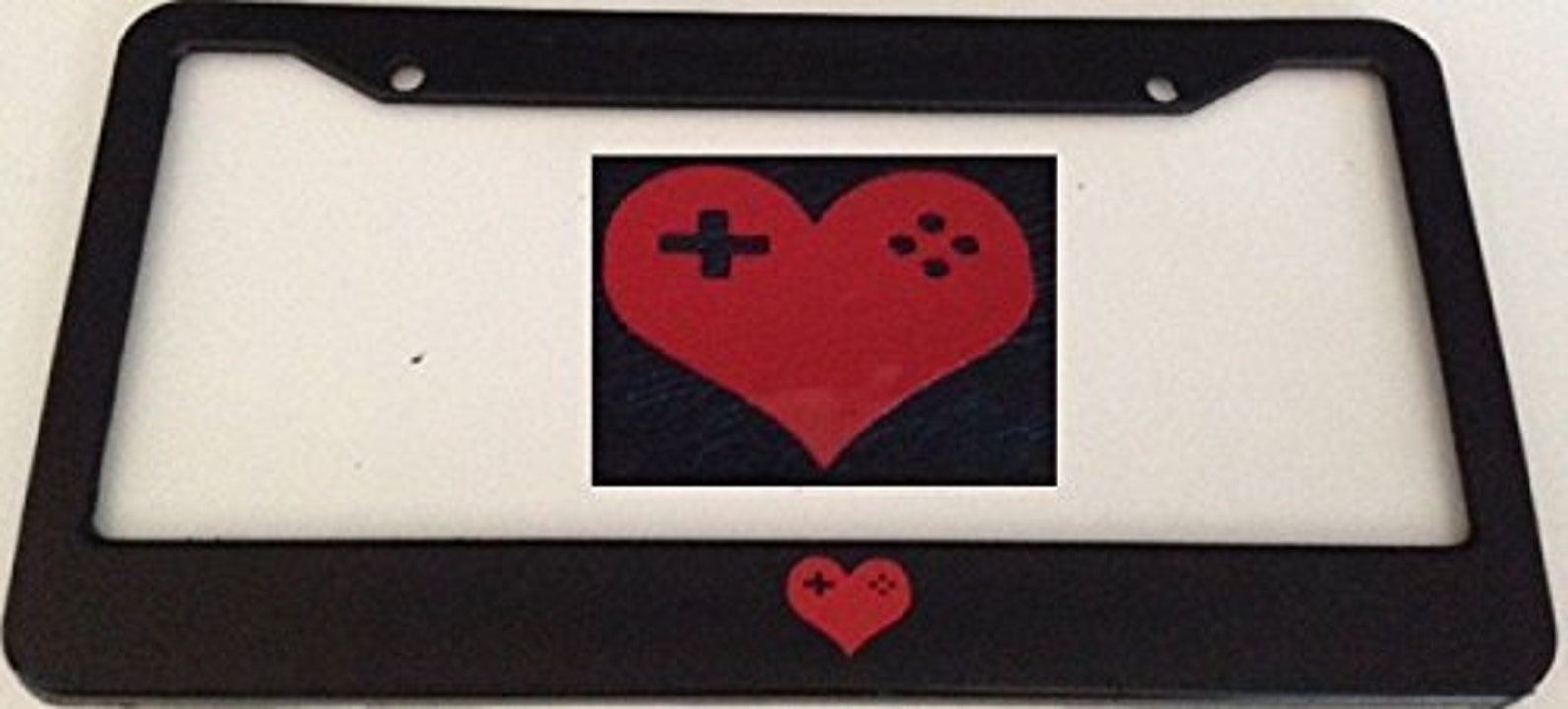 Heart Gamer Nintendo Style - Black With RED Automobile License Plate ...