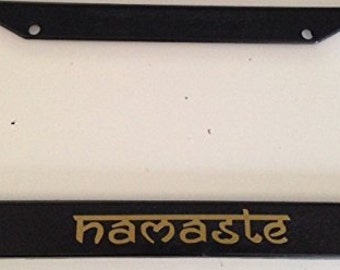 Namaste Chrome Automobile License Plate Frame Yoga Om Peace Zen - Etsy