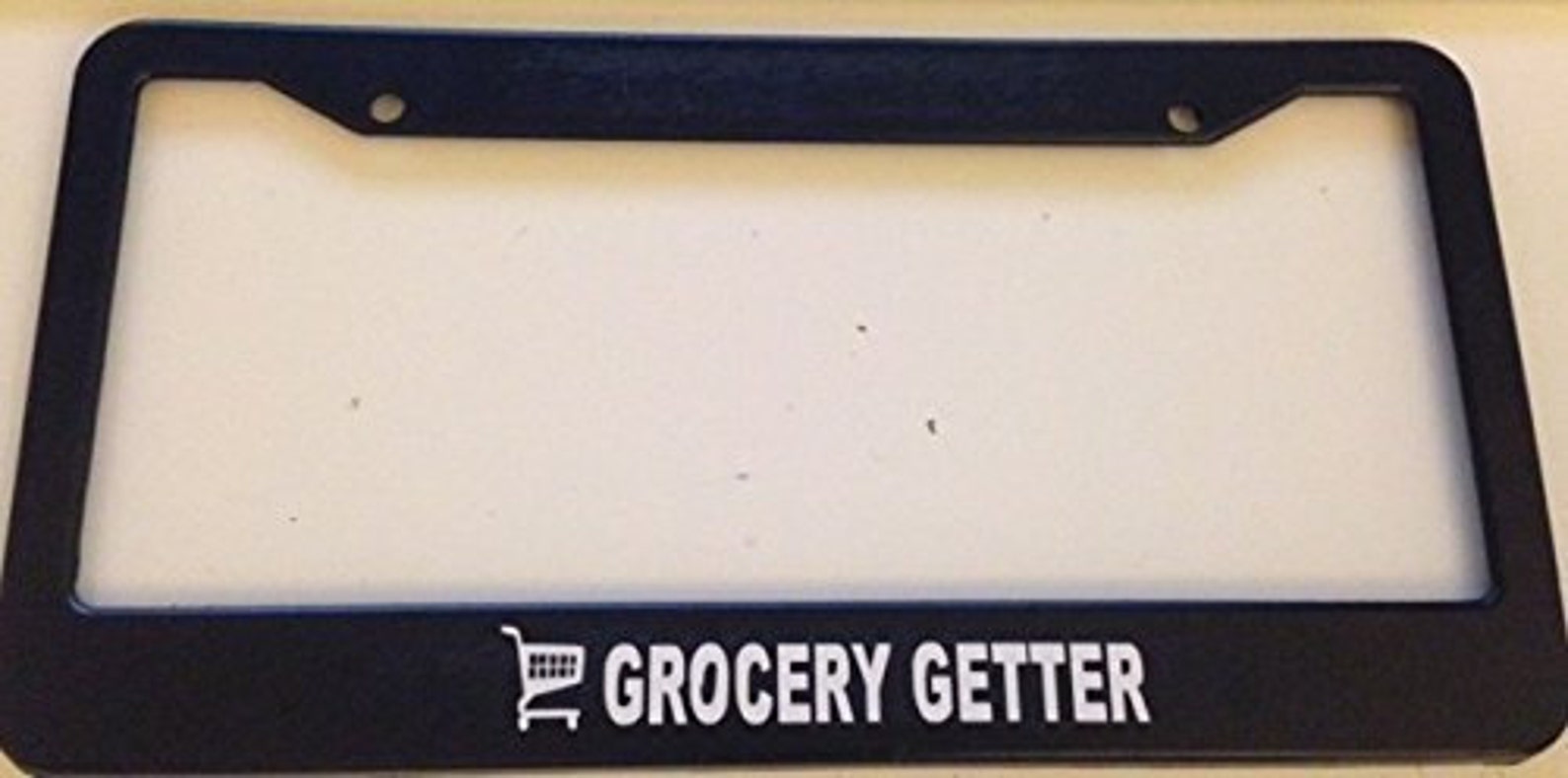 Grocery Getter - Black Automobile License Plate Frame - Funny Custom ...