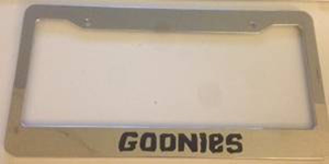 Goonies Chrome License Plate Frame Classic 80's Movie - Etsy