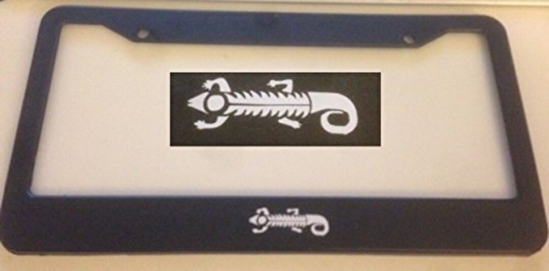 Tribal Lizard - Black Automotive License Plate Frame - Chill Hawaiian ...