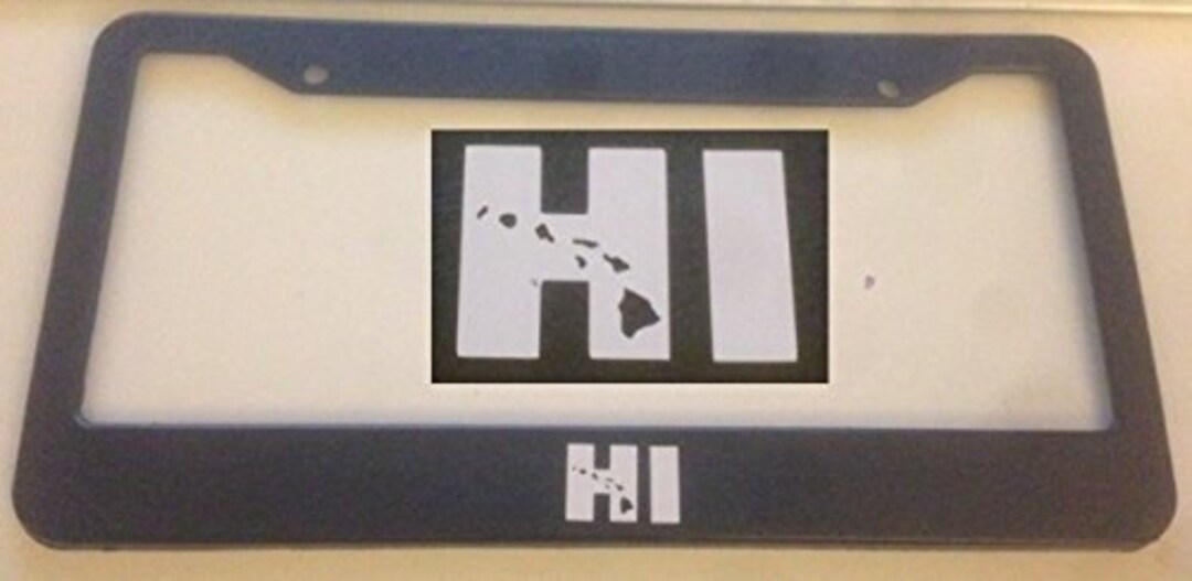 Hawaii HI With Island Inside - Black License Plate Frame - Hawaii Hula ...