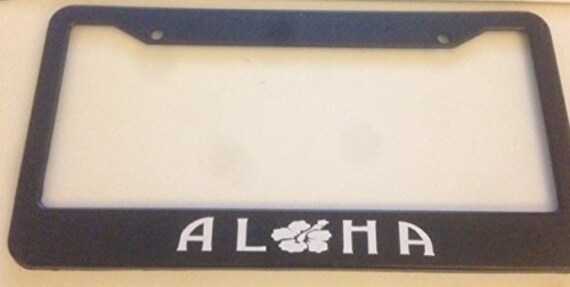 Tropical Aloha With Hibiscus Flower Black License Plate - Etsy
