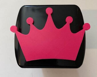 Princess Crown in 3d Chrome With Pink 2 Inch Trailer Hitch Cover ...