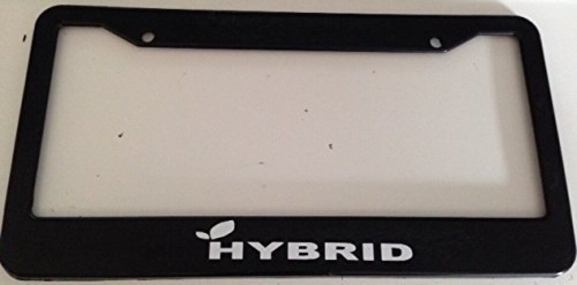 Hybrid Car With Leaf - Black License Plate Frame - Electric Car - Etsy