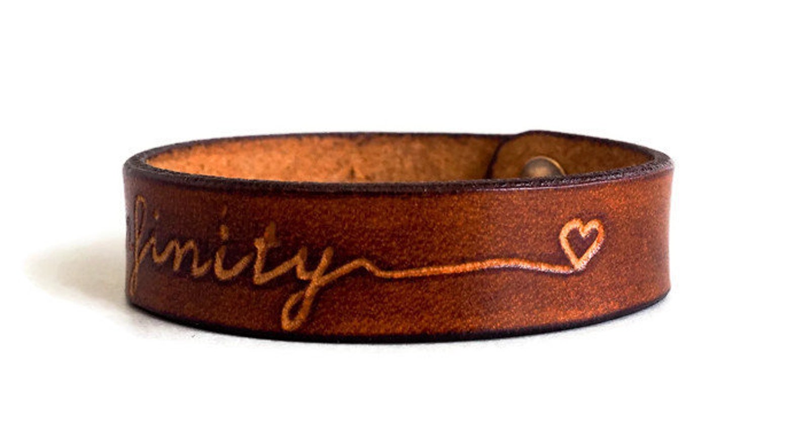 Personalized Leather Bracelet Infinity Leather Bracelet - Etsy