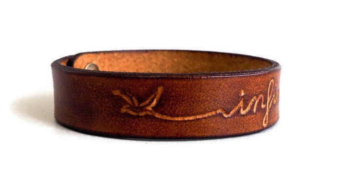Personalized Leather Bracelet Infinity Leather Bracelet - Etsy
