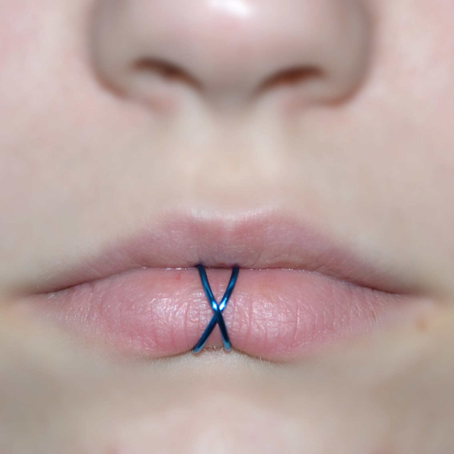 Criss Cross Fake Lip Ring / Silver Plated Faux Lip Piercing | Etsy