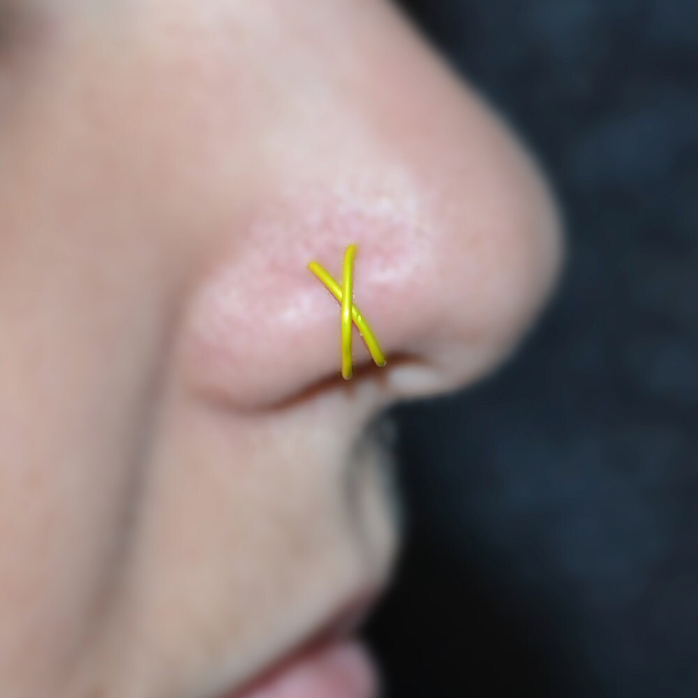 Criss Cross Lip Cuff / Silver Plated Fake Lip Ring Faux | Etsy