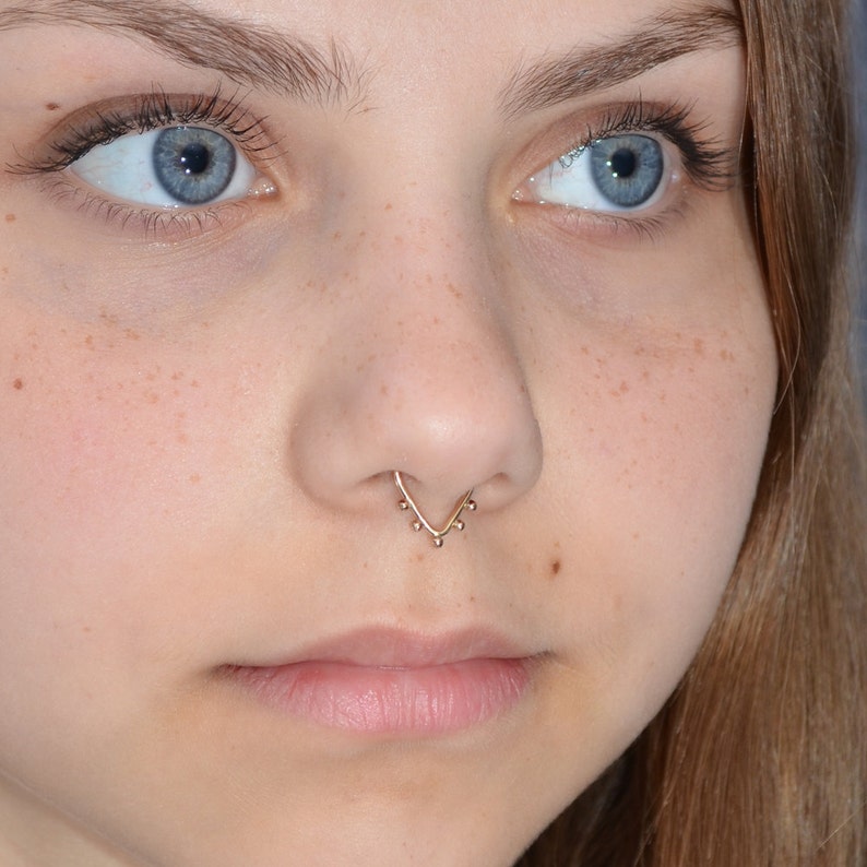 Gold Septum Ring Septum Jewelry 18g Nose Piercing Tragus Etsy